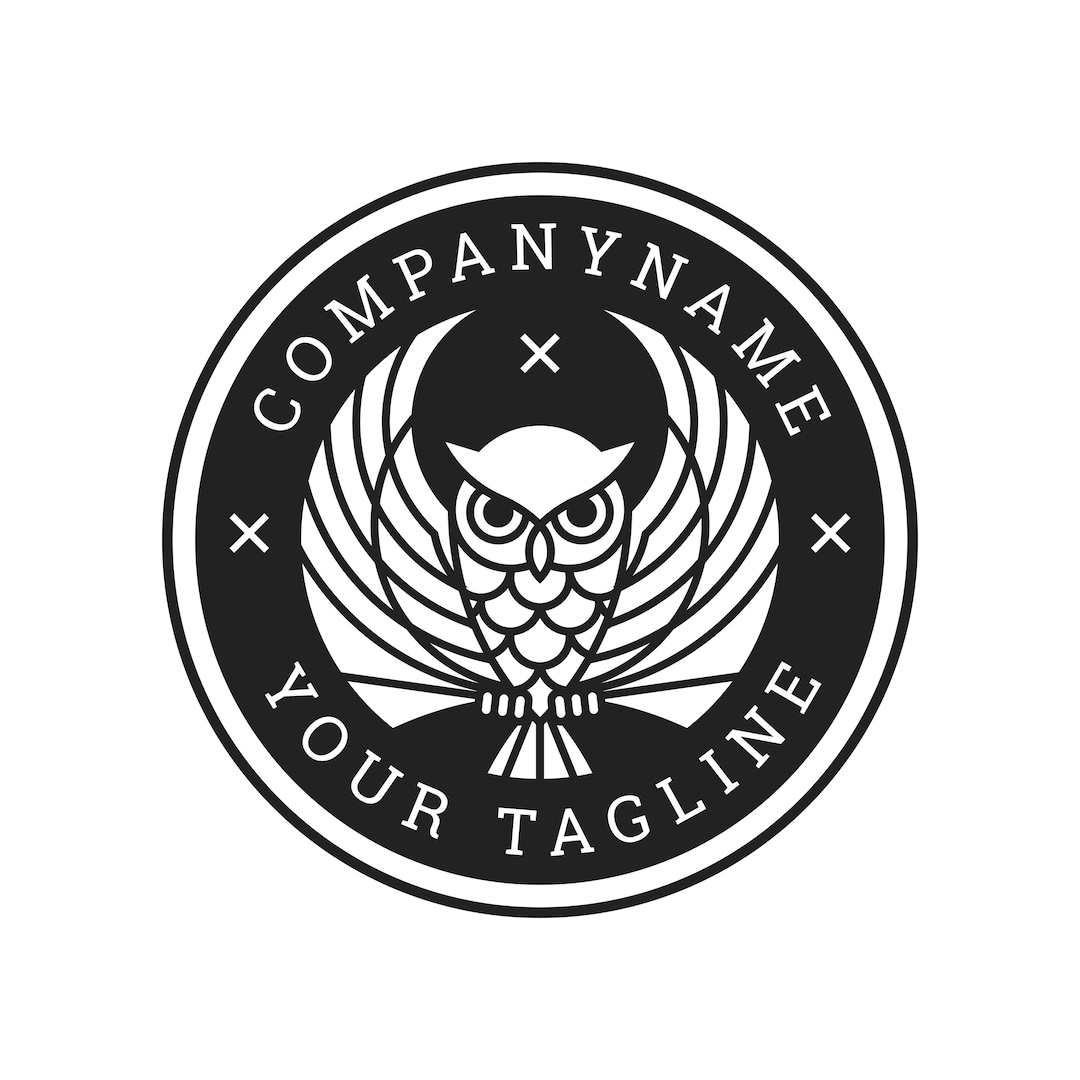 Illustration of an Owl. Vector Logo Design Stamp Label Element. Non ...