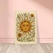 Boho Sun Face Wall Art Print – Vintage Celestial Canvas With Flowers ...