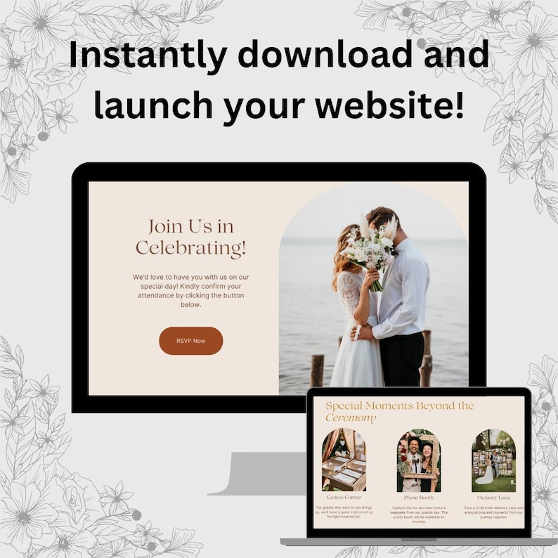 Wedding Invitation Canva Landing Page Template Customisable Website ...