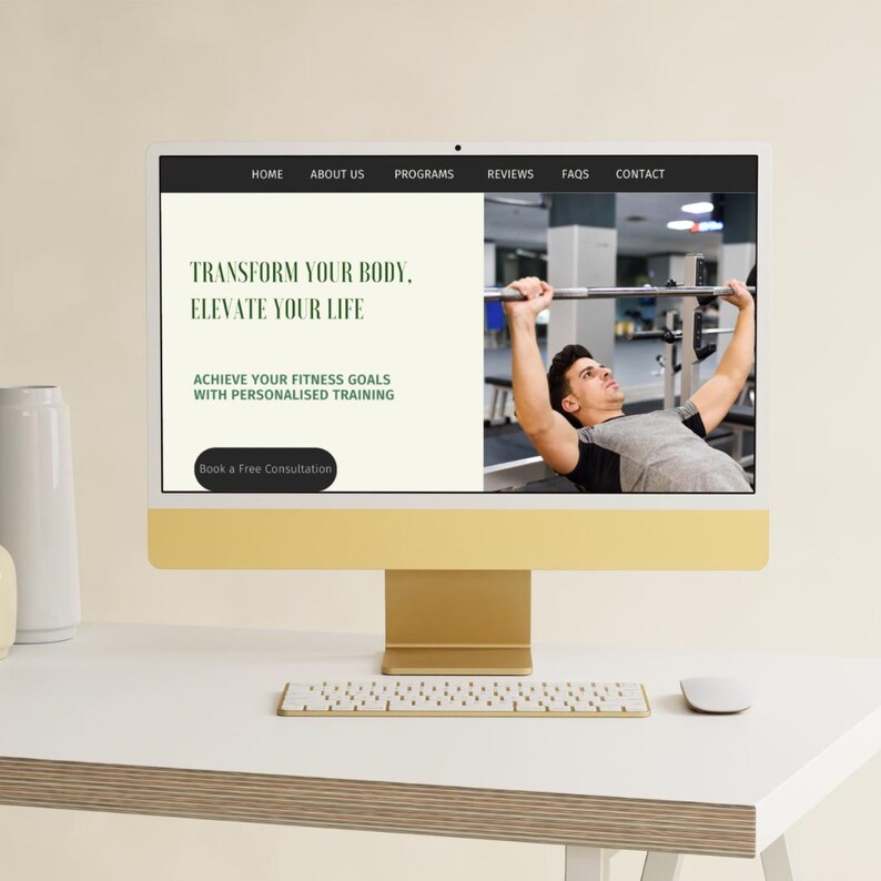 Fitness Trainer Canva Landing Page Template Customisable Website Design Engaging Online Presence ...