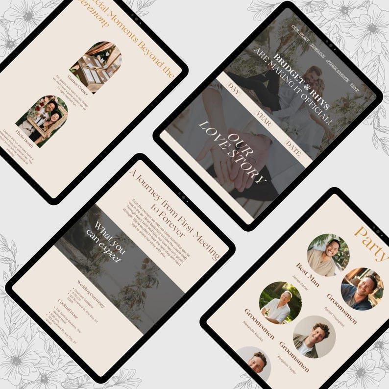 Wedding Invitation Canva Landing Page Template Customisable Website ...