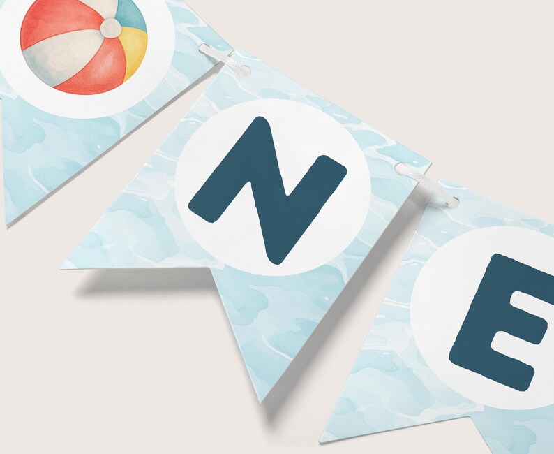 Pool Party 1st Birthday Banner Printable, Printable Summer Birthday ...