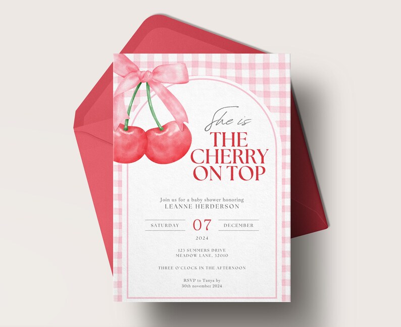 20 Editable Cherry on Top Baby Shower Games Bundle, Cherry Baby Shower ...