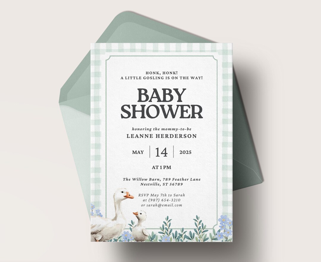 Silly Goose Baby Shower Invitation, Baby Shower Invite, Instant ...