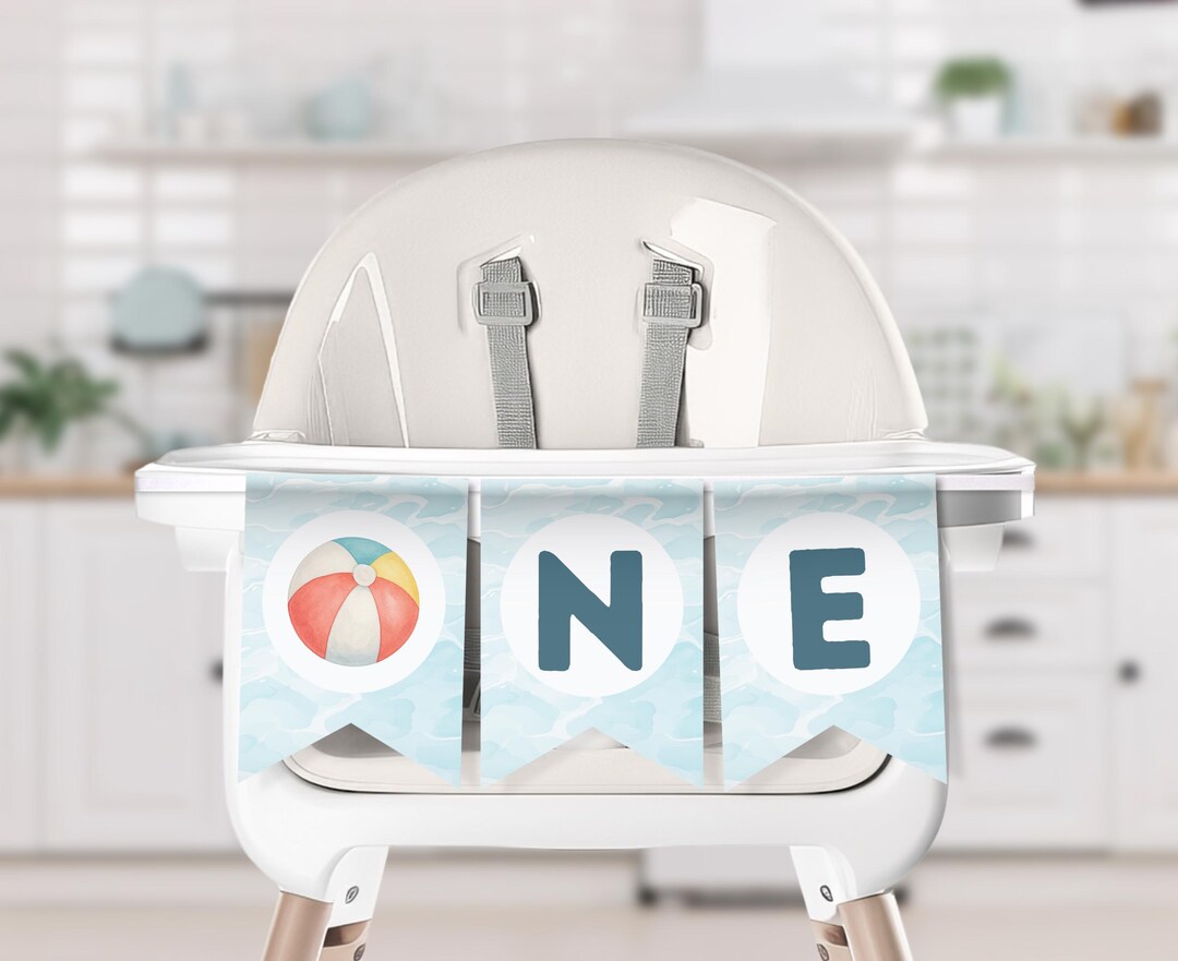 Pool Party 1st Birthday Banner Printable, Printable Summer Birthday ...