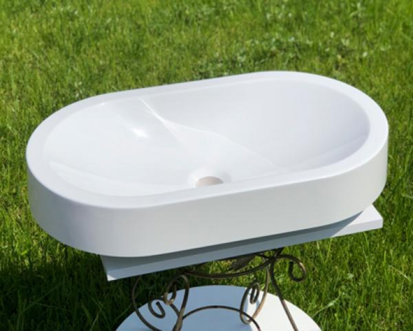 Aesthetic White Basin Rectangle Bathroom Marble Sink Glossy Vanity Top ...