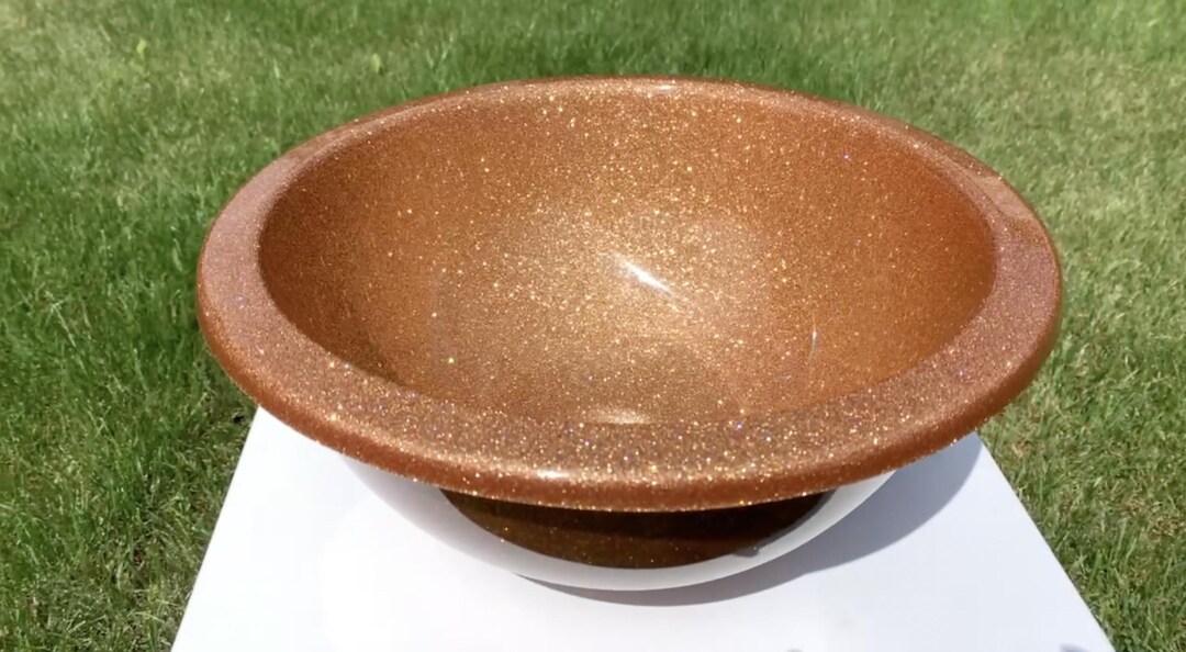 Vessel Basin Brown Basin Bowl Glitter Sparkle Round Bathroom Sink ...