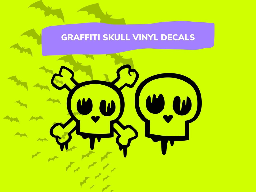Skulls & Bones Graffiti Halloween Vinyl Decals Hand-drawn - Etsy