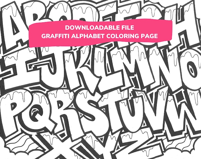 DOWNLOADABLE - Personalized Graffiti Coloring Page XL Size Vectorized ...