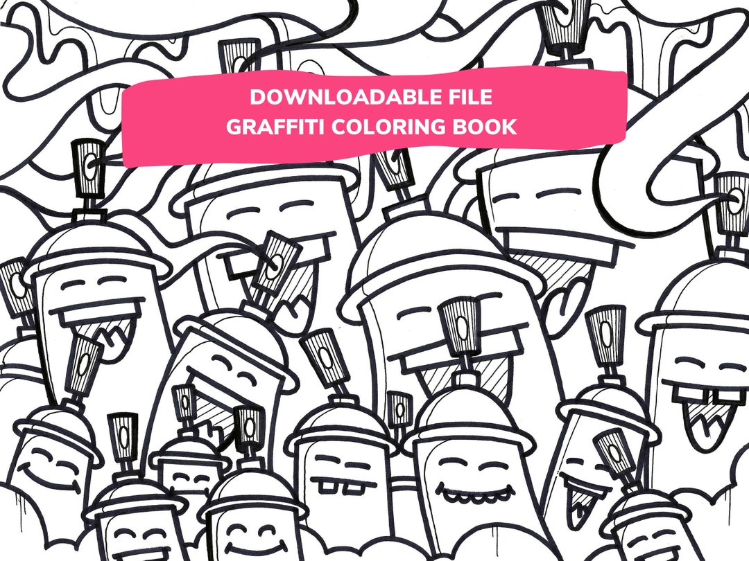 DOWNLOADABLE Graffiti Coloring Book - Etsy