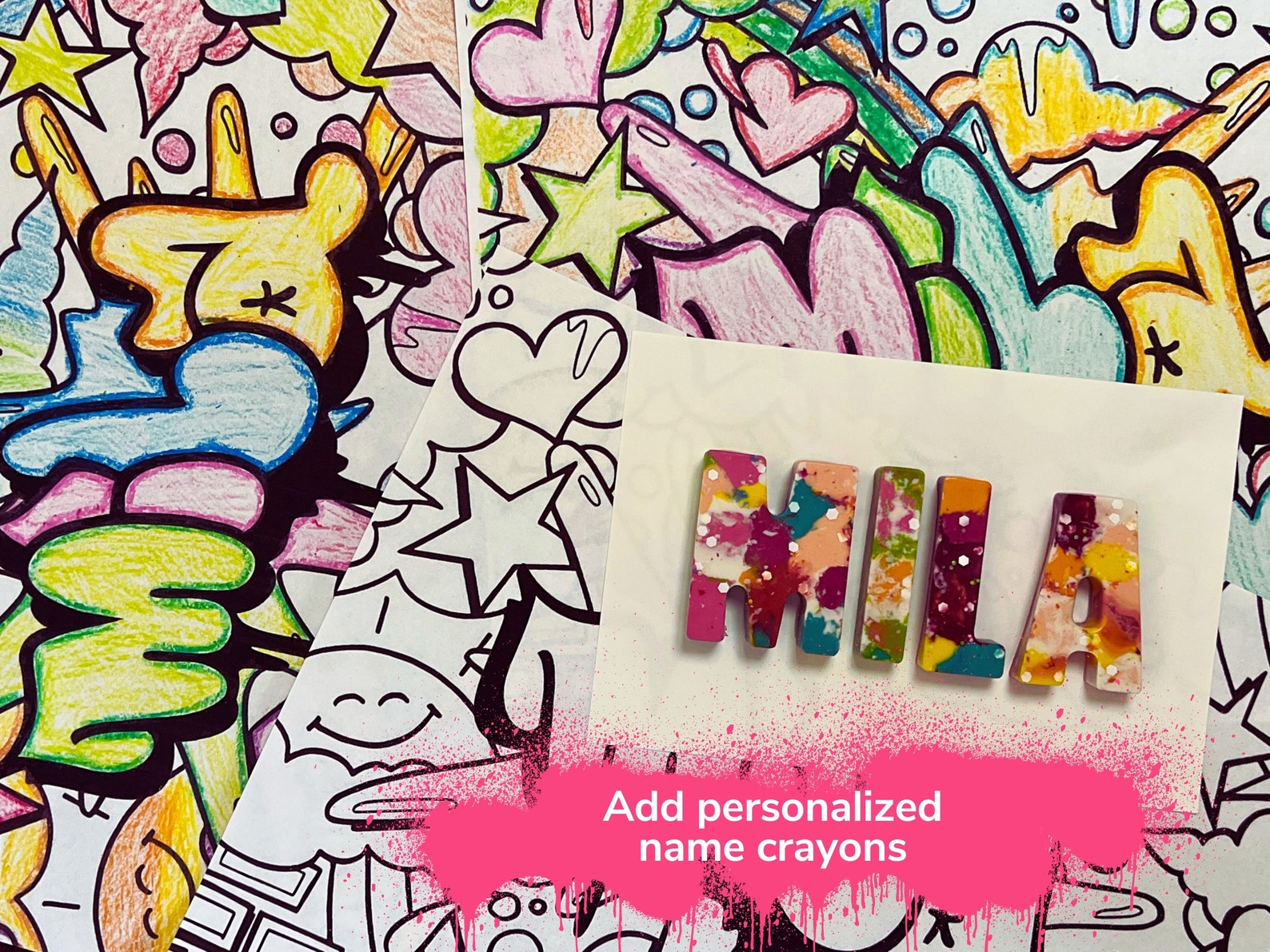 DOWNLOADABLE - Personalized Graffiti Coloring Page XL Size Vectorized ...