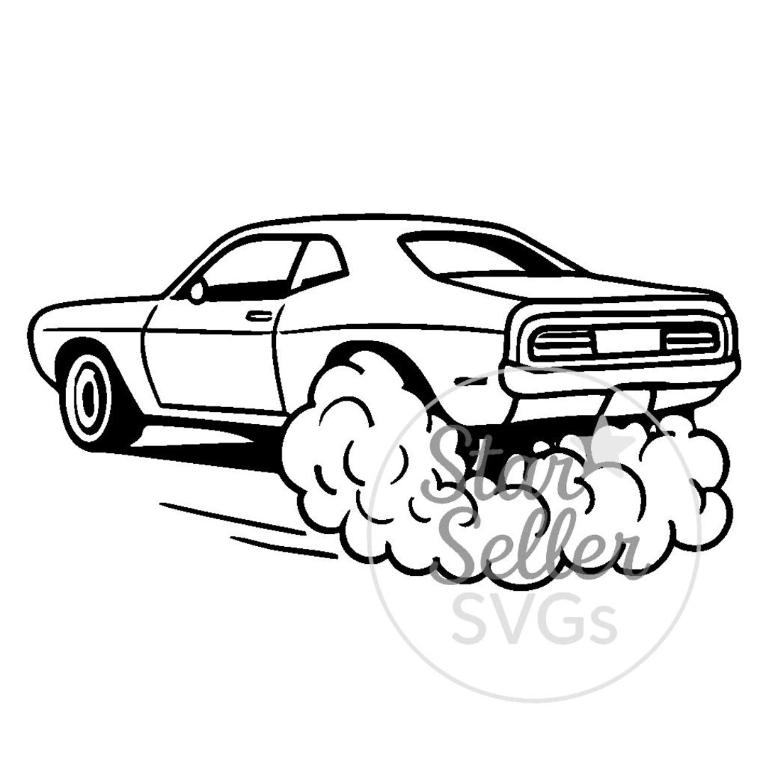 Muscle Car Burnout SVG Bundle - Etsy