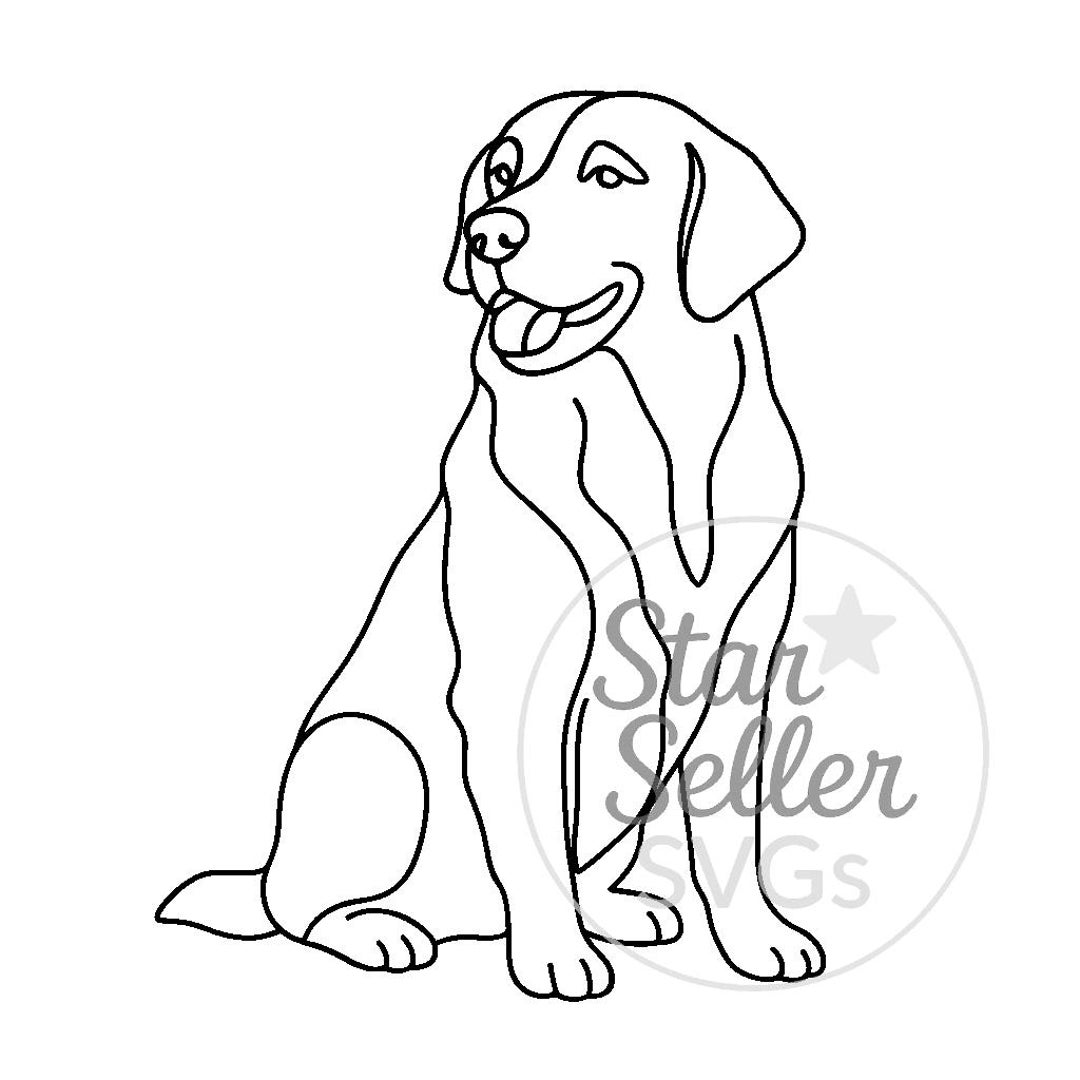 Golden Retriever in a One-line Drawing Style SVG Bundle - Etsy