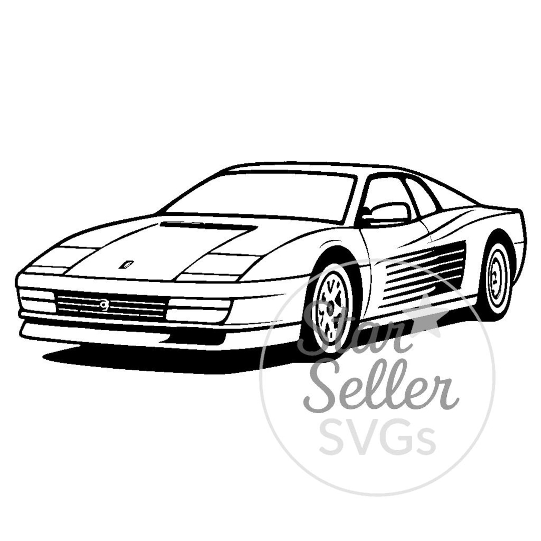 Ferrari Testarossa SVG Bundle - Etsy