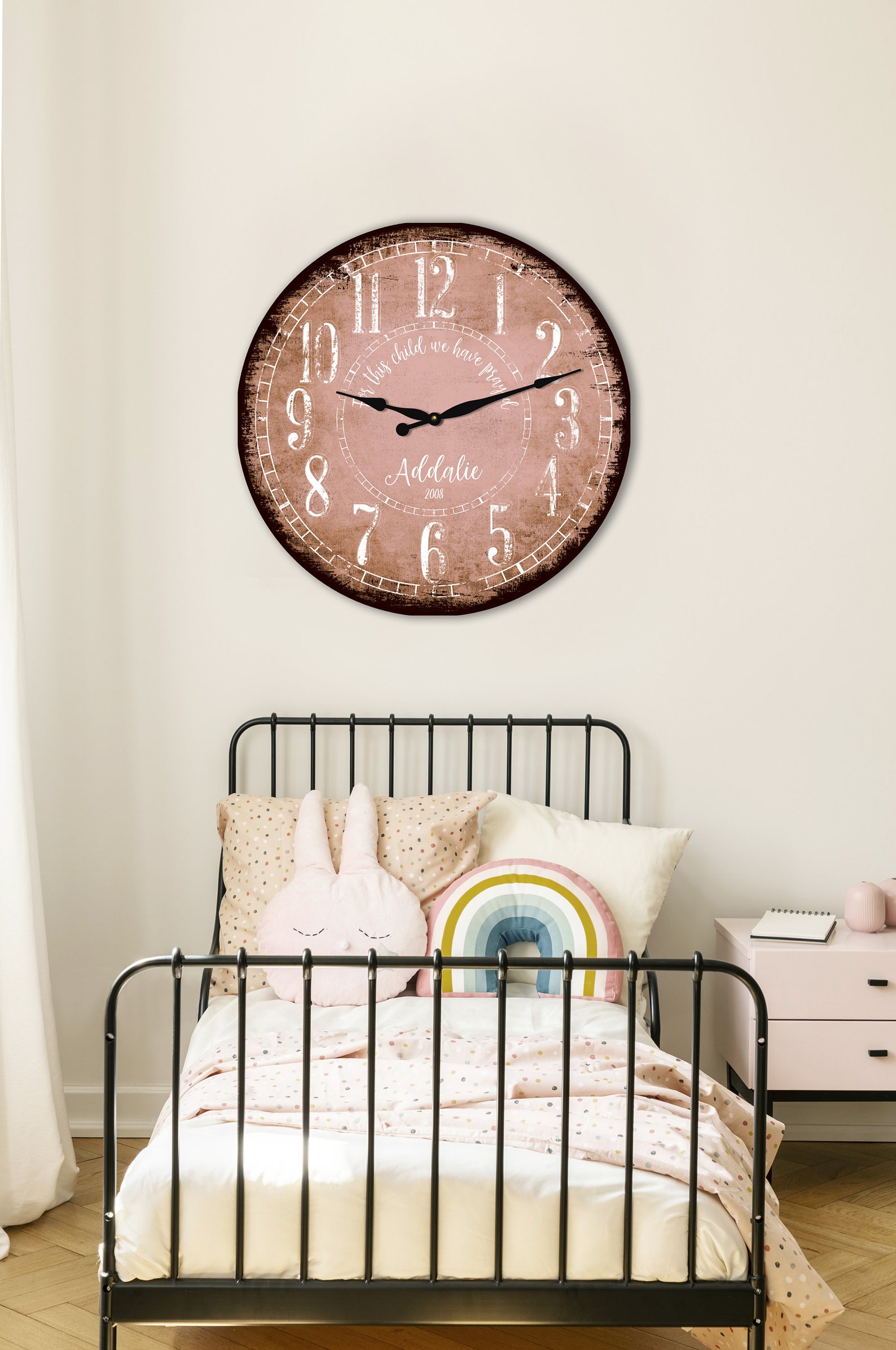 Rustic Personalized 18 Inch Clock Custom Wedding Bridal Baby - Etsy