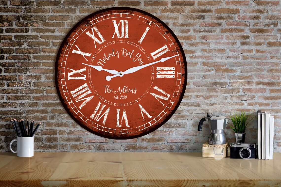 Rustic Personalized 18 Inch Clock Custom Wedding Bridal Baby - Etsy