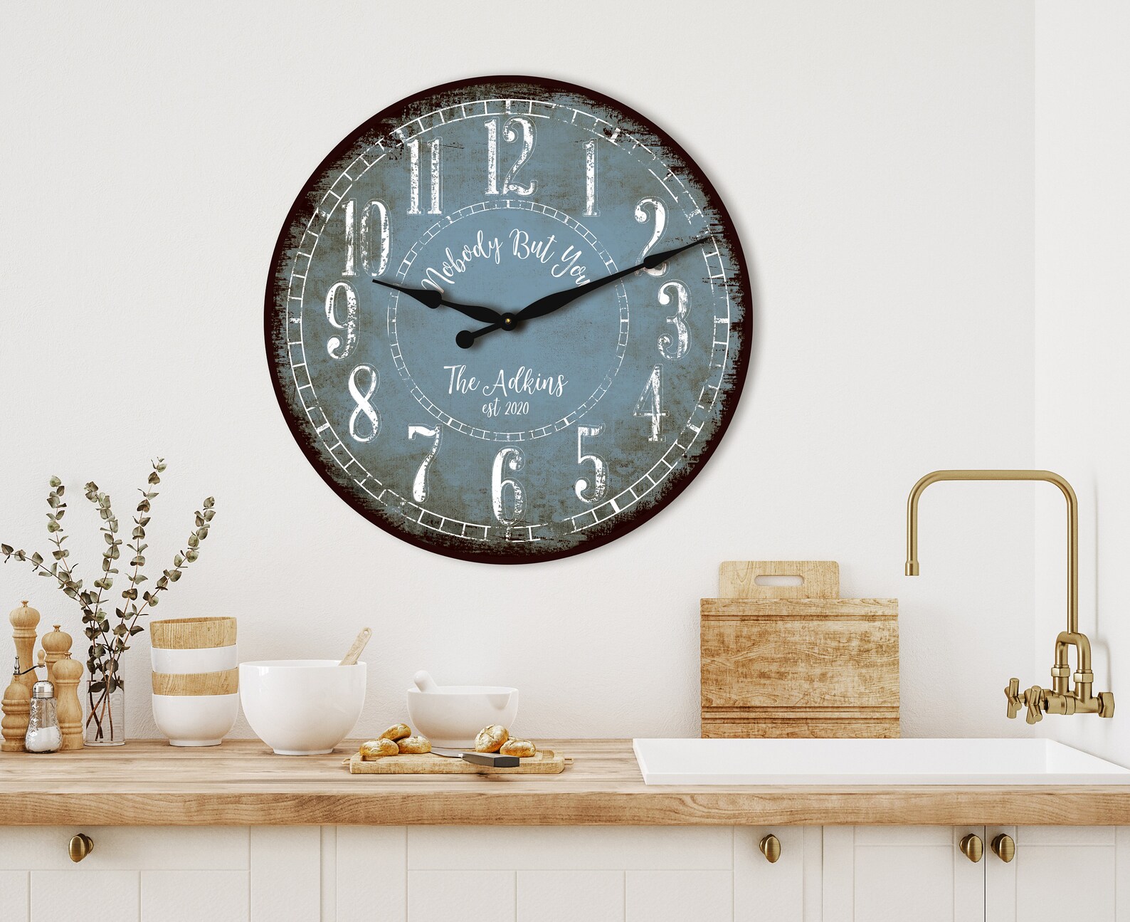 Rustic Personalized 18 Inch Clock Custom Wedding Bridal Baby - Etsy