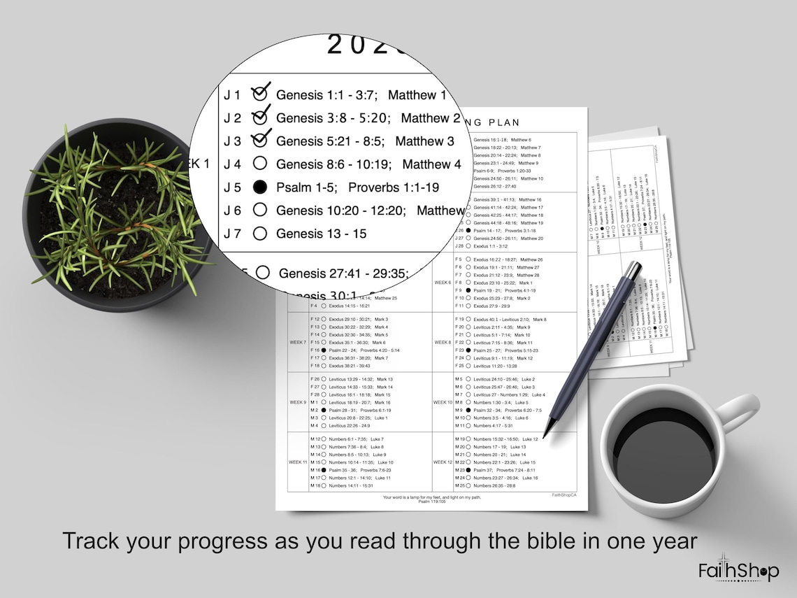 2025 Printable One Year Bible Reading Plan, 52 Week Bible Reading Plan ...