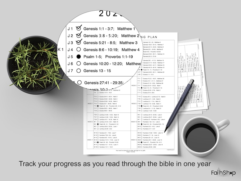 2025 Printable One Year Bible Reading Plan, 52 Week Bible Reading Plan ...