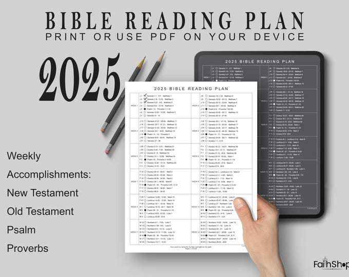 Minimalist Bible Reading Tracker, Scripture Reading Chart, Simple Bible ...