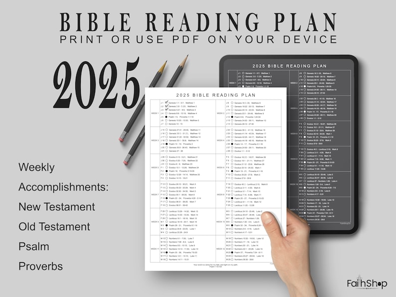 2025 Printable One Year Bible Reading Plan, 52 Week Bible Reading Plan ...