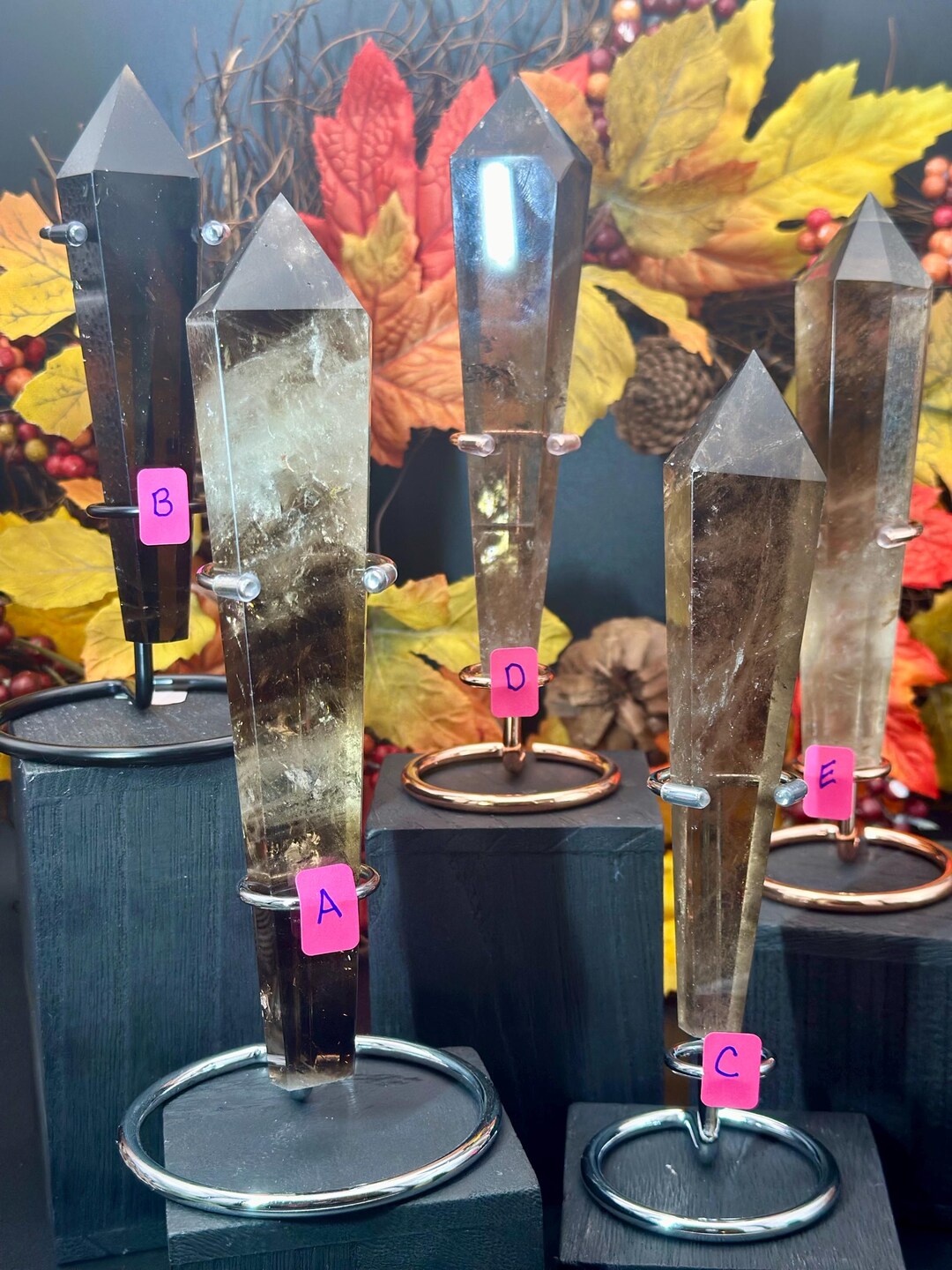 Smoky Quartz Wands Dark, Mysterious, and Stunning Energy Tools. Stand ...