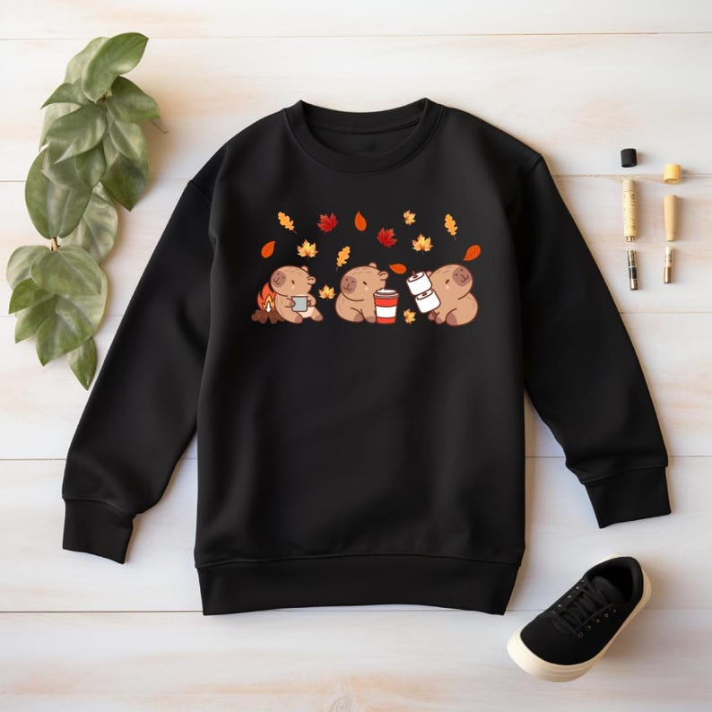 Fall Capybara Crewneck Sweater - Etsy