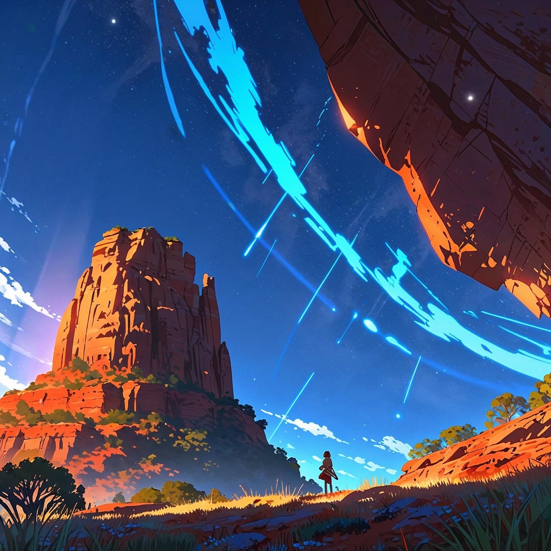 Arizona Artistic Anime Photo Red Rocks of Sedona Anime Landscape ...