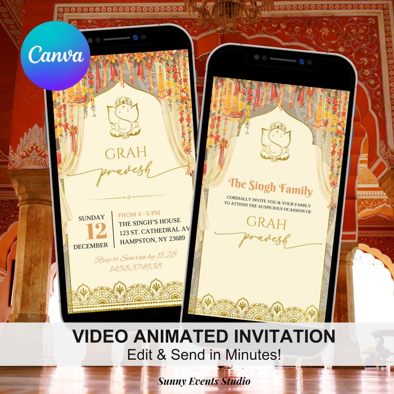 Animated Griha Pravesh Video Invitation, Indian Housewarming Animated ...