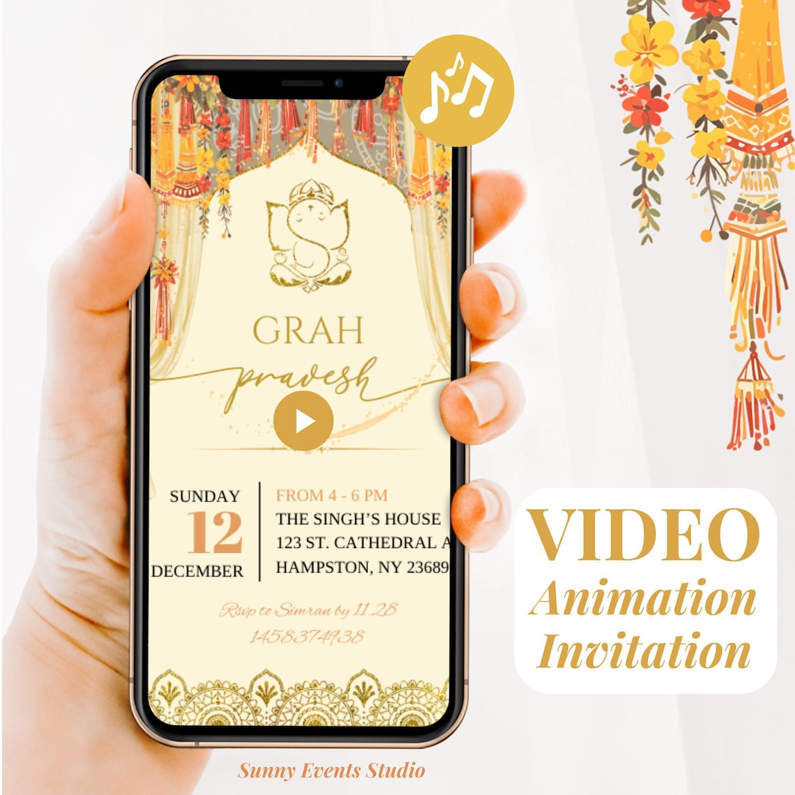 Animated Griha Pravesh Video Invitation, Indian Housewarming Animated ...