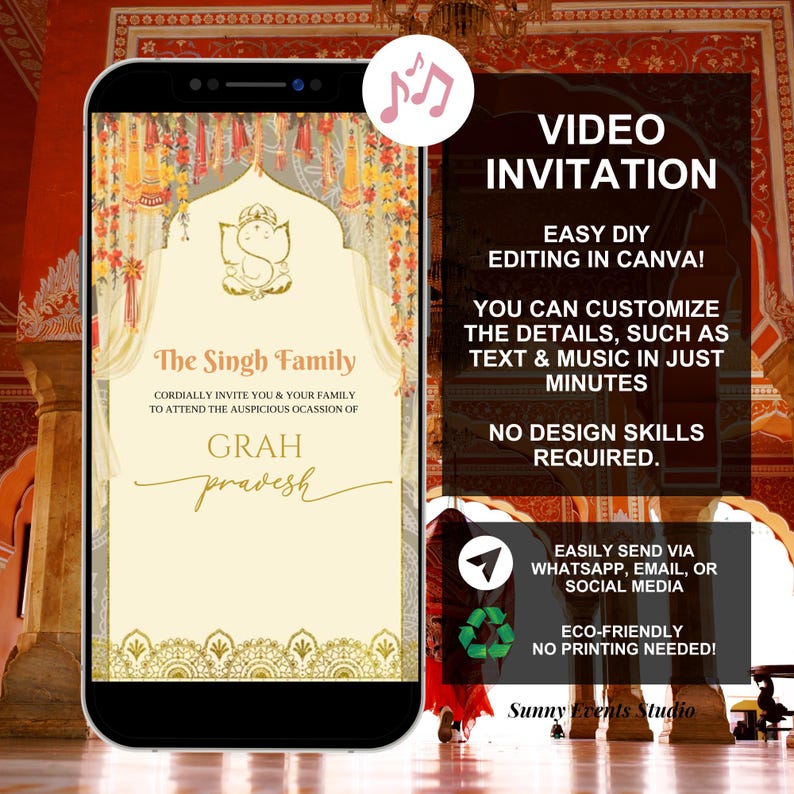 Animated Griha Pravesh Video Invitation, Indian Housewarming Animated ...