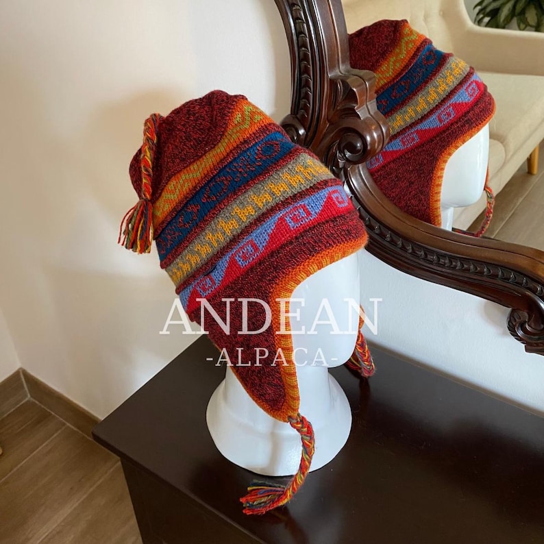 Peruvian Chullo With Alpaca Wool Lining – Andean Earflap Hat, Hand ...