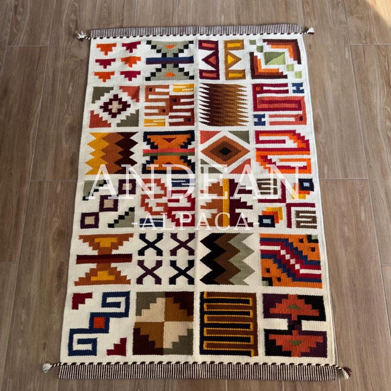 Large Handwoven Inca Calendar Tapestry – Andean Peruvian Textile Wall ...