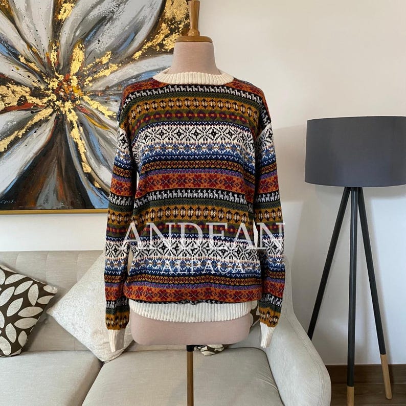 ALPACA SWEATER / Handmade Unisex Jumper / Artisan Andean Pullover ...