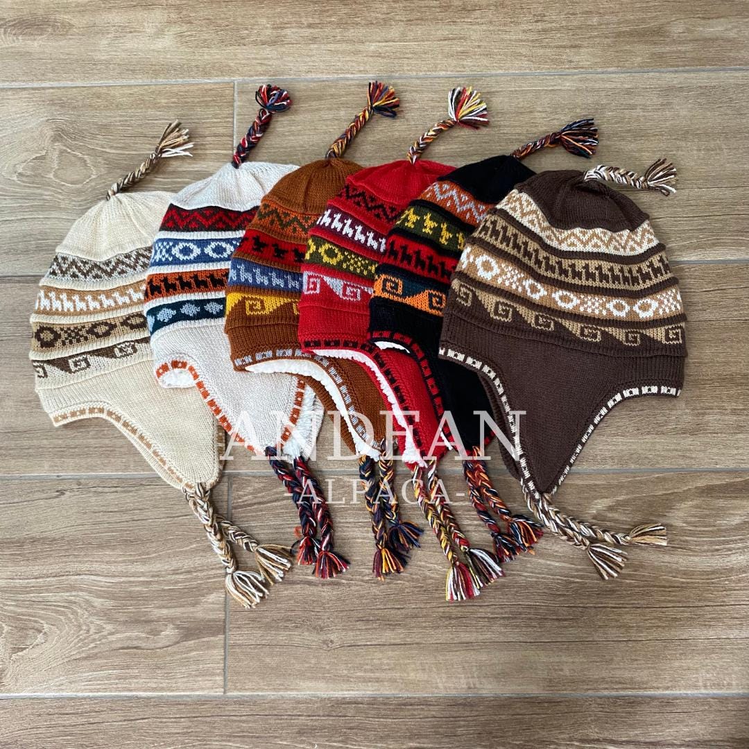 Peruvian Chullo With Alpaca Wool Lining – Andean Earflap Hat, Hand ...