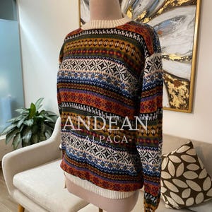 ALPACA SWEATER / Handmade Unisex Jumper / Artisan Andean Pullover ...