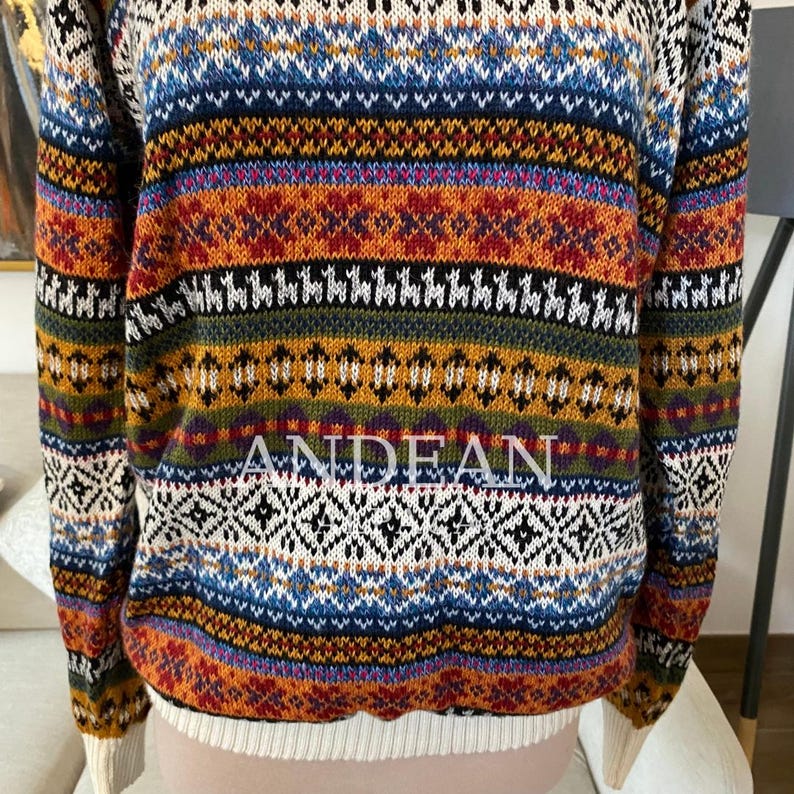 ALPACA SWEATER / Handmade Unisex Jumper / Artisan Andean Pullover ...