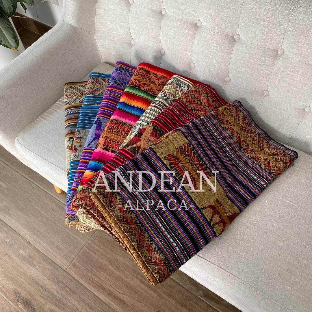 Peruvian Andean Blanket | Colorful Boho Fabric | Traditional Aguayo ...