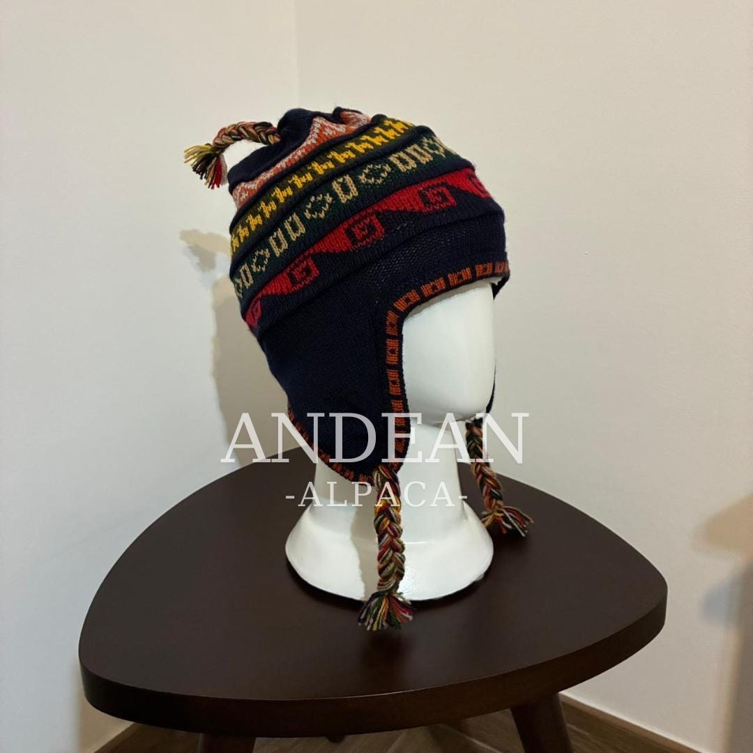 Peruvian Chullo With Alpaca Wool Lining – Andean Earflap Hat, Hand ...