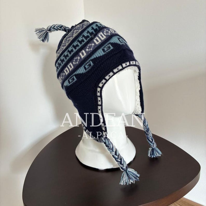 Peruvian Chullo With Alpaca Wool Lining – Andean Earflap Hat, Hand ...