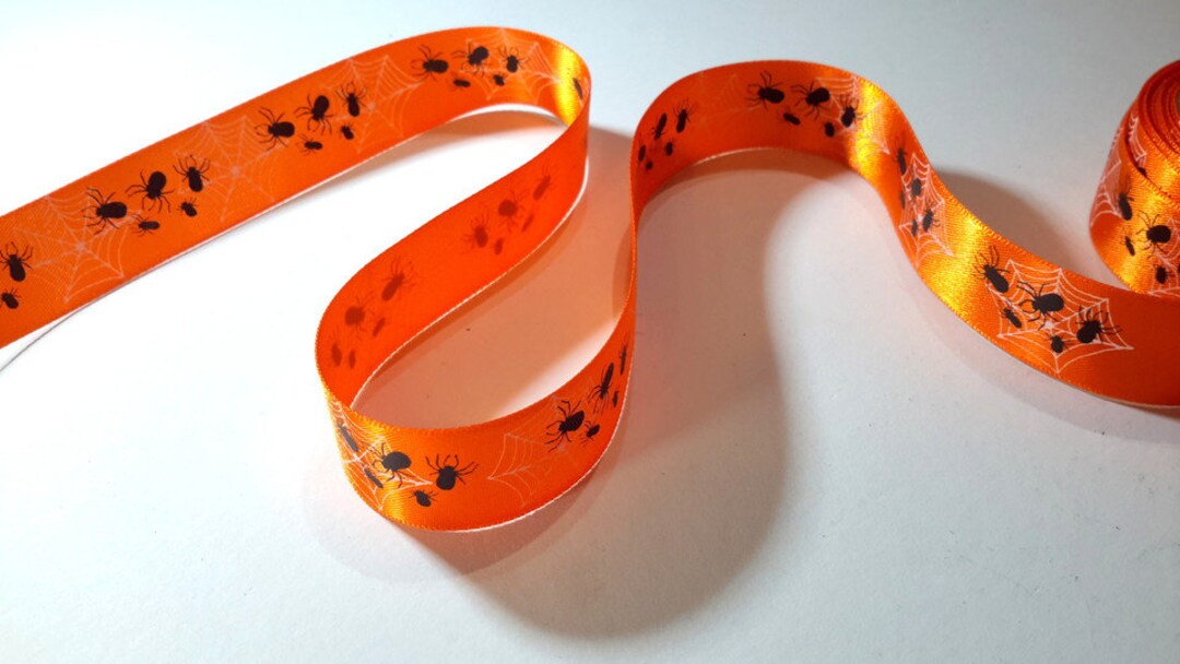 Spooky Halloween Ribbon With Spiders and Webs - Etsy