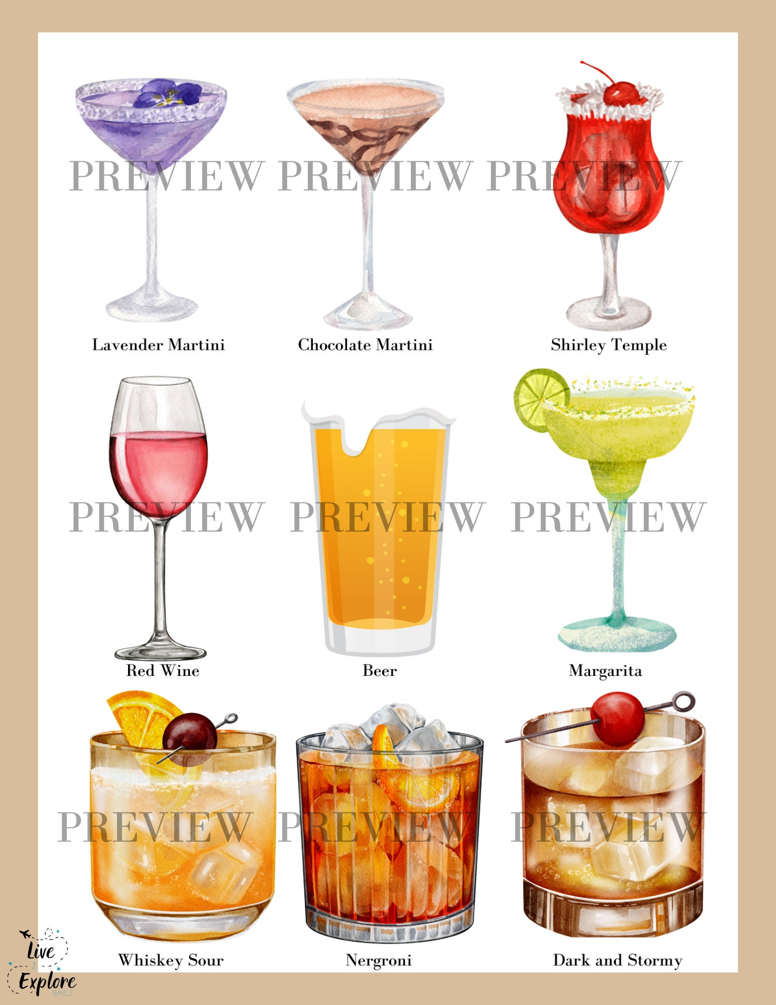 Editable Bar Menu Sign | Signature Cocktails Sign | Cocktail Menu Sign ...