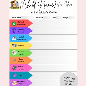 A Babysitter's Guide - Etsy