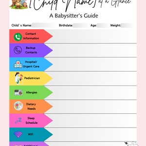 A Babysitter's Guide - Etsy