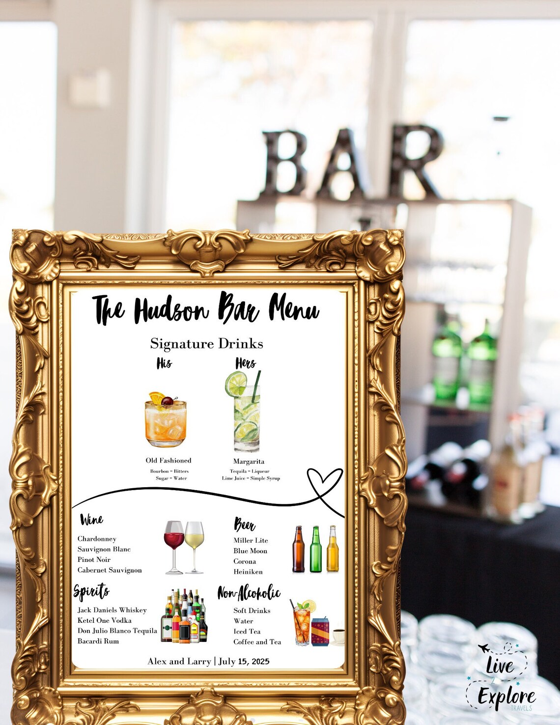 Editable Bar Menu Sign | Signature Cocktails Sign | Cocktail Menu Sign ...