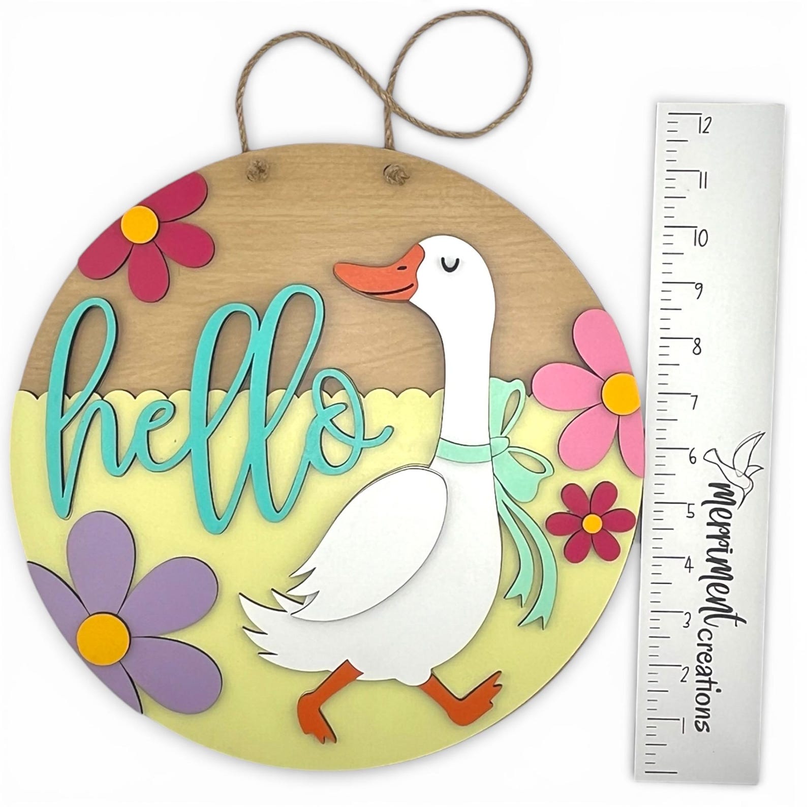 Hello Goose Spring Door Hanger | Farmhouse Welcome Sign - Etsy