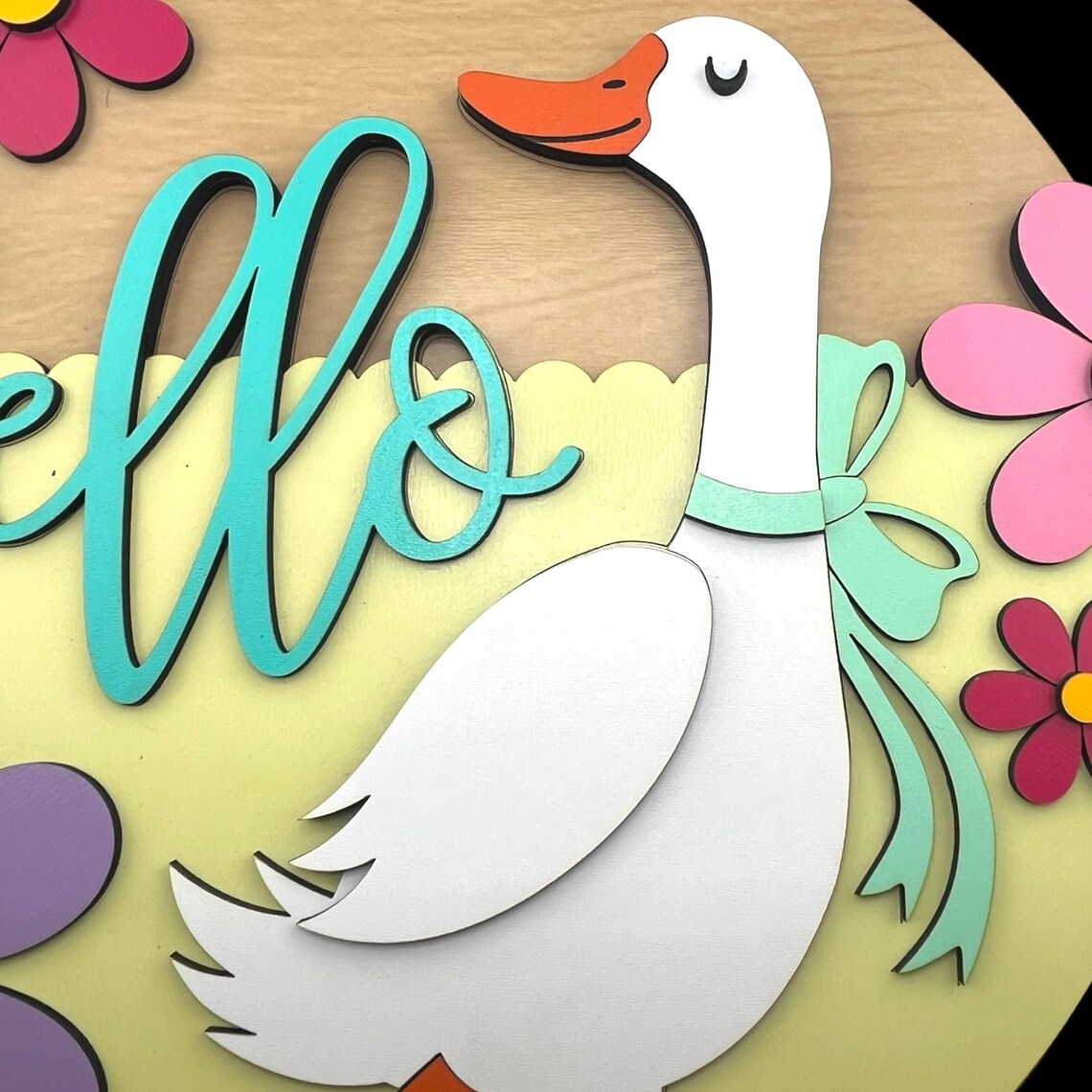 Hello Goose Spring Door Hanger | Farmhouse Welcome Sign - Etsy