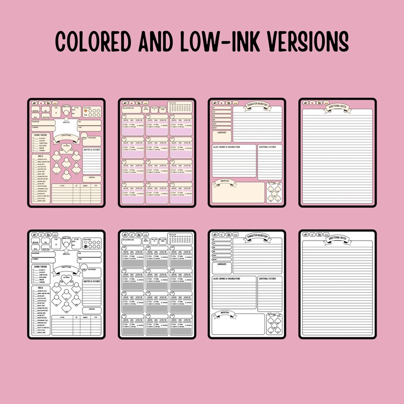 Rosy Petal, Dnd 5E Character Sheet Digital Download, Fillable, Dungeons ...