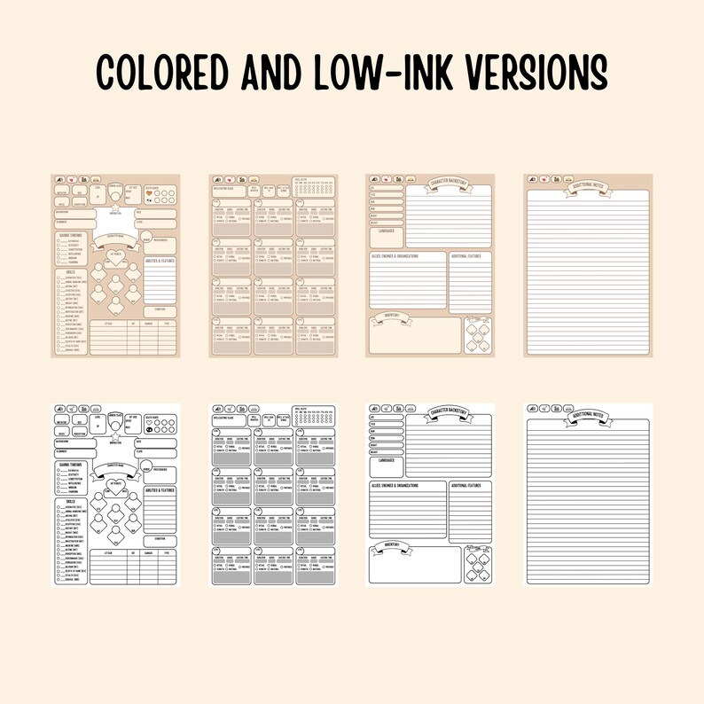 Dnd 5E Character Sheet, Dungeons and Dragons Form Fillable Character ...