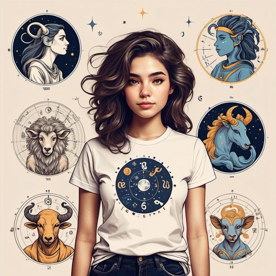 Fantasy - Dreamy - Retro Astrological Zodiac 13 Signs 101 T-shirt ...